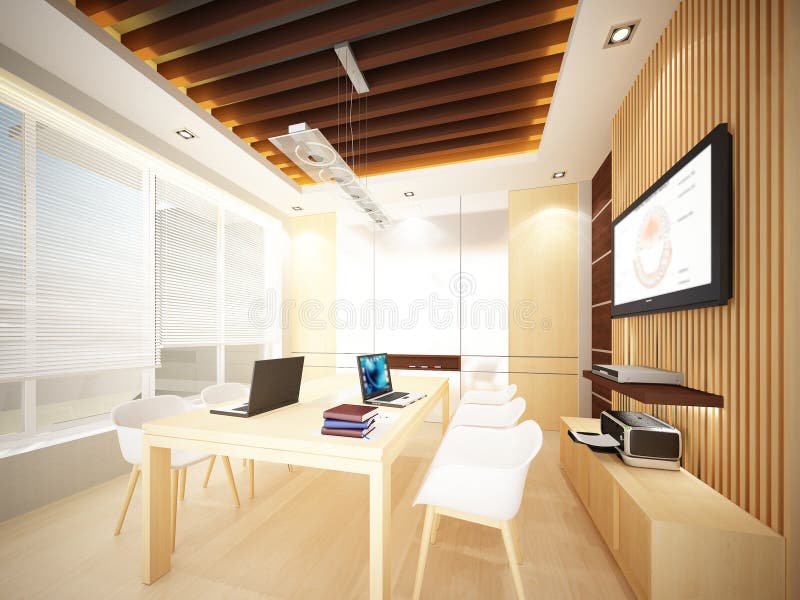 Sketch Design of Interior Space ,3d Render Stock Illustration ...