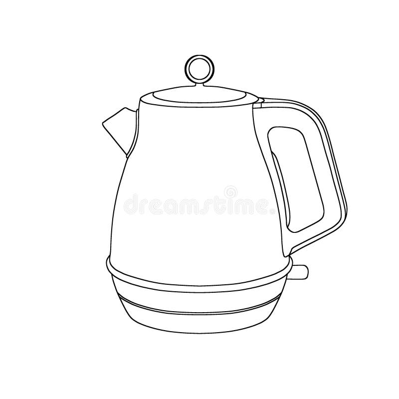 A Sketch of a Designer Modern Electric Kettle. the Kettle is a Single ...