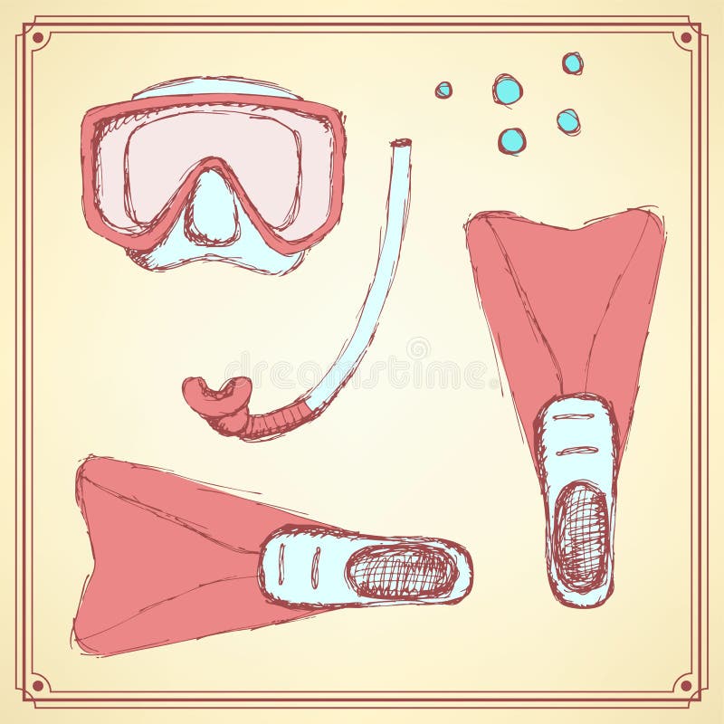 Diving Fins Draw Stock Illustrations – 32 Diving Fins Draw Stock ...