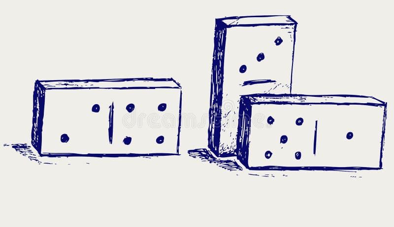 Sketch dominoes stock vector. Illustration of idea, concept - 26513669