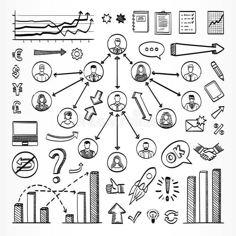 Management Icons Doodle Stock Illustrations – 4,350 Management Icons ...