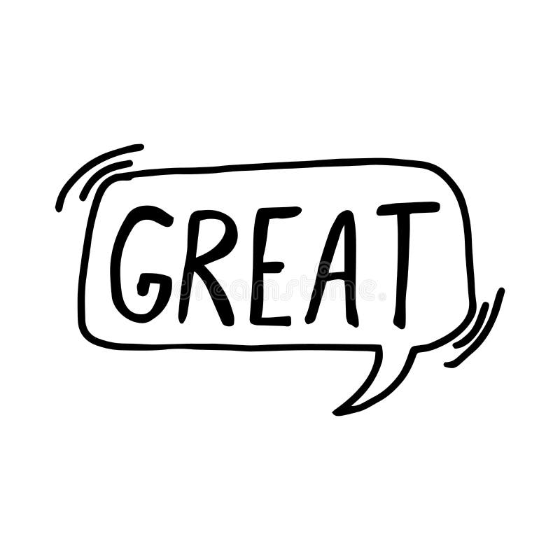 Sketch Doodle Speech Bubble with Great Communication Phrase Stock ...