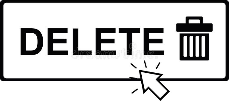 Sketch Draw Black and White Icon Click Delete Button Stock Illustration ...