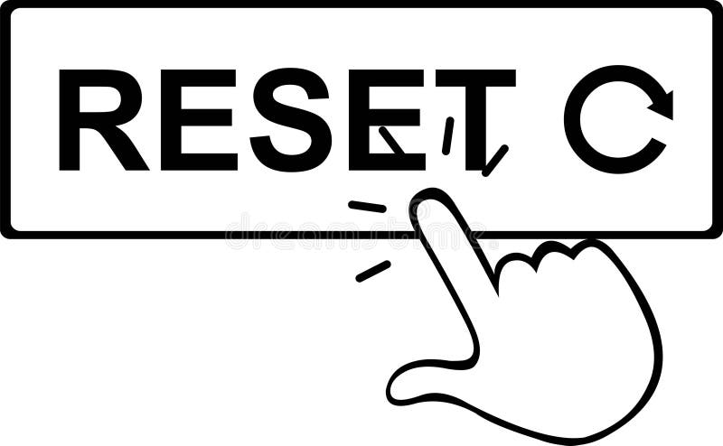 Sketch Draw Black and White Icon Hand Touch Reset Button Stock Vector ...