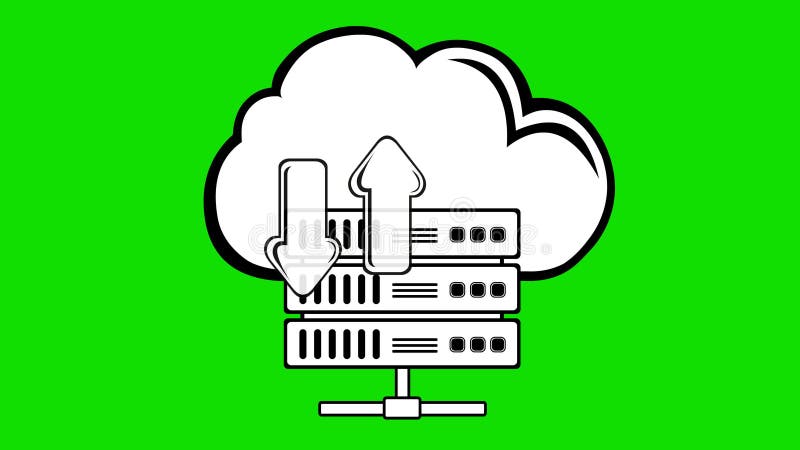 Sketch Draw Black and White Symbol Hosting Cloud Pc System Stock ...