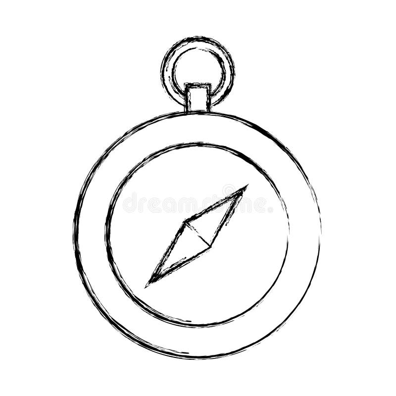 Sketch draw cute compass stock vector. Illustration of cute - 94054951