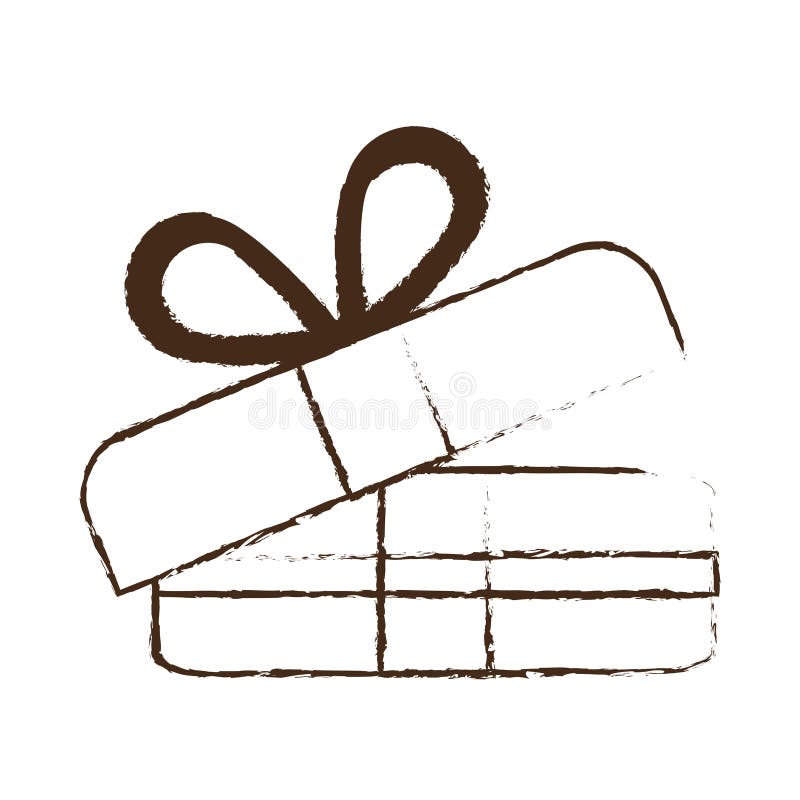 Sketch Draw Gift Box Wrap Ribbon Stock Illustration - Illustration of ...
