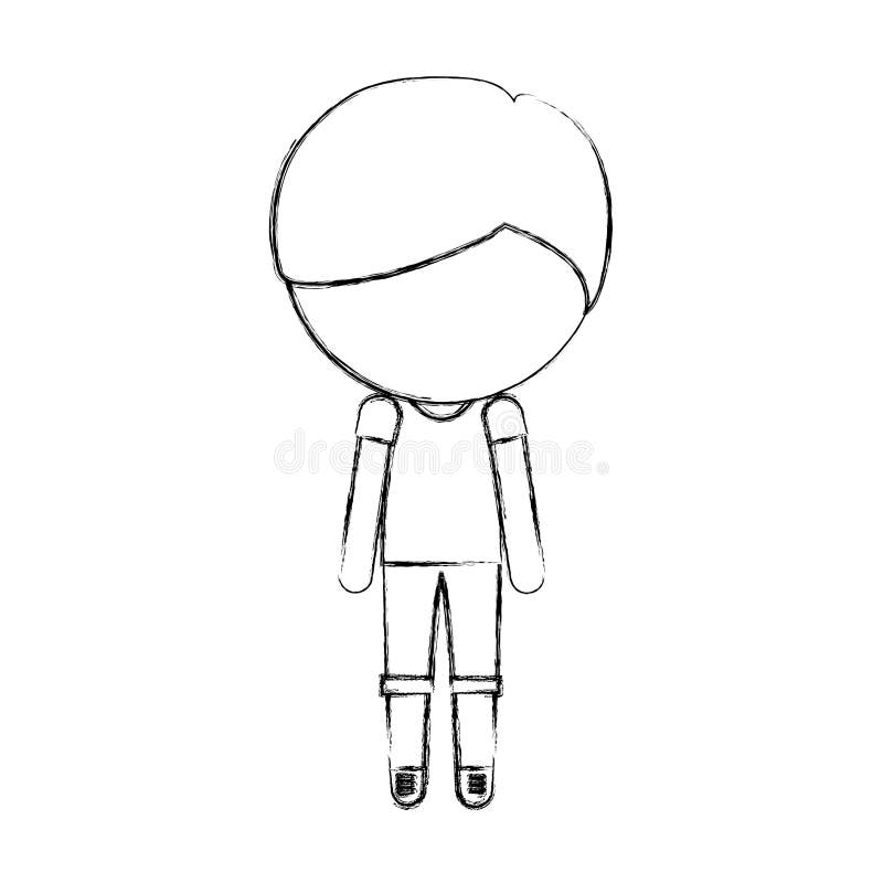 Sketch draw little boy stock vector. Illustration of home - 94054141