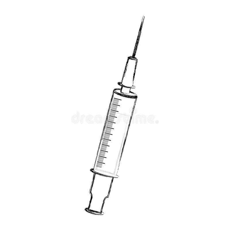 Sketch Draw Syringe Cartoon Stock Vector - Illustration of narcotic ...