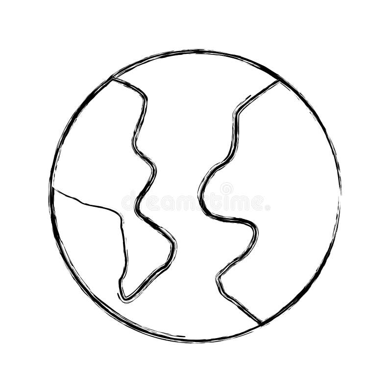 Sketch draw world cartoon stock vector. Illustration of silhouette ...