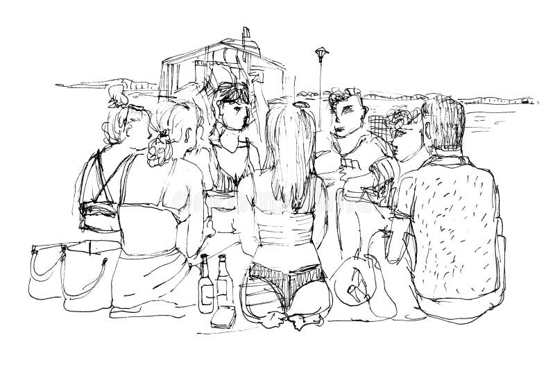 Simple Landscape Line Drawing Stock Photos - Free & Royalty-Free Stock ...