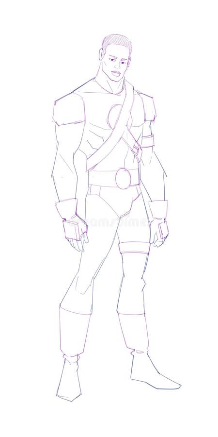 Sketch drawing superhero stock illustration. Illustration of diagram ...