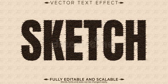 Sketch Drawing Text Effect, Editable Doodle and Scribble Text Style ...