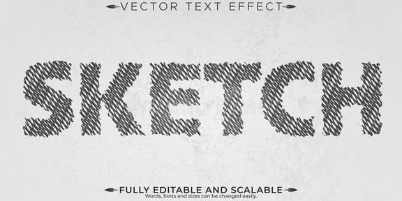 Sketch Drawing Text Effect, Editable Doodle and Scribble Text Style ...