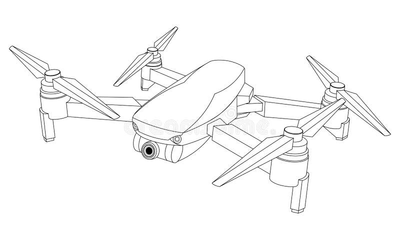 Simple sketch of drone stock vector. Illustration of text - 244338687