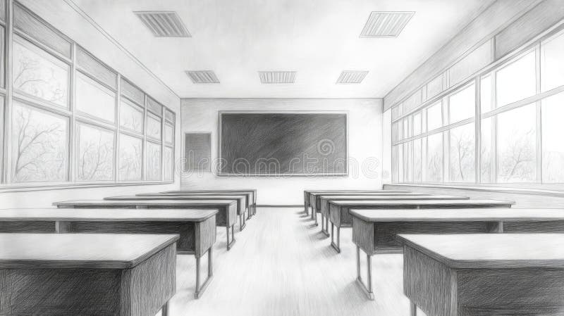 Empty Classroom Drawing
