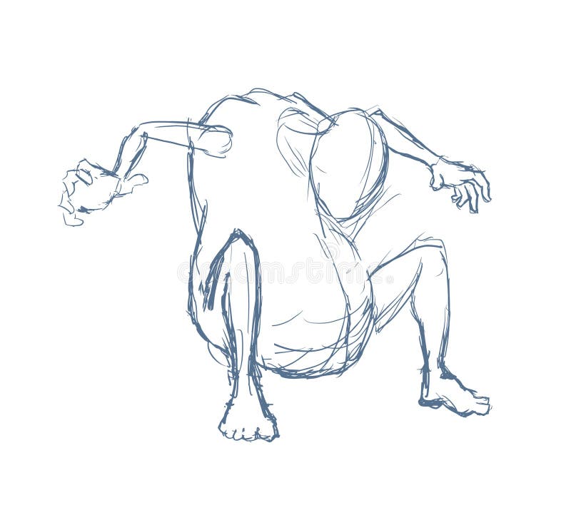 Sketch fat creature draw stock vector. Illustration of cartoon - 325984606