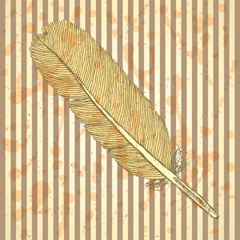 Feather vintage stock vector. Illustration of hand, aztec - 60434299