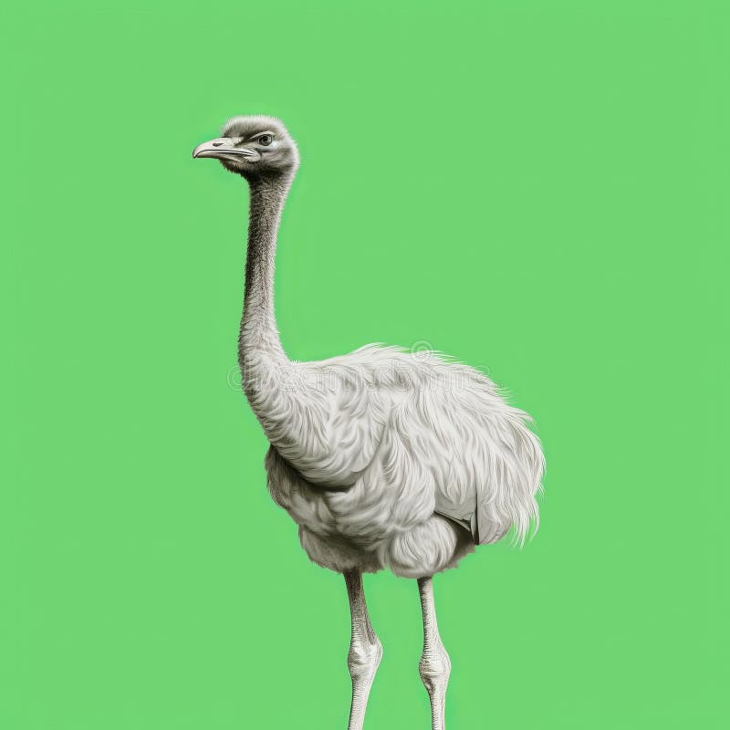 Minimalist Sketch of Ostrich in Side View before a Cloud Stock ...