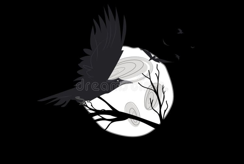 Sketch of Flying Raven. Hand Drawn Illustration Converted To Vector ...