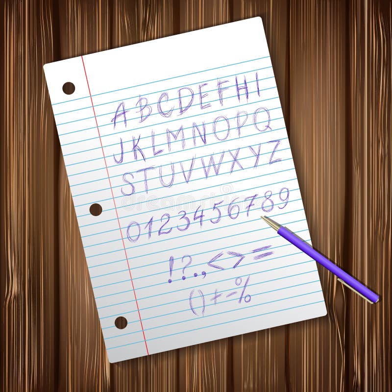 Sketch Font Sheet Notebook Stock Illustrations – 416 Sketch Font Sheet ...