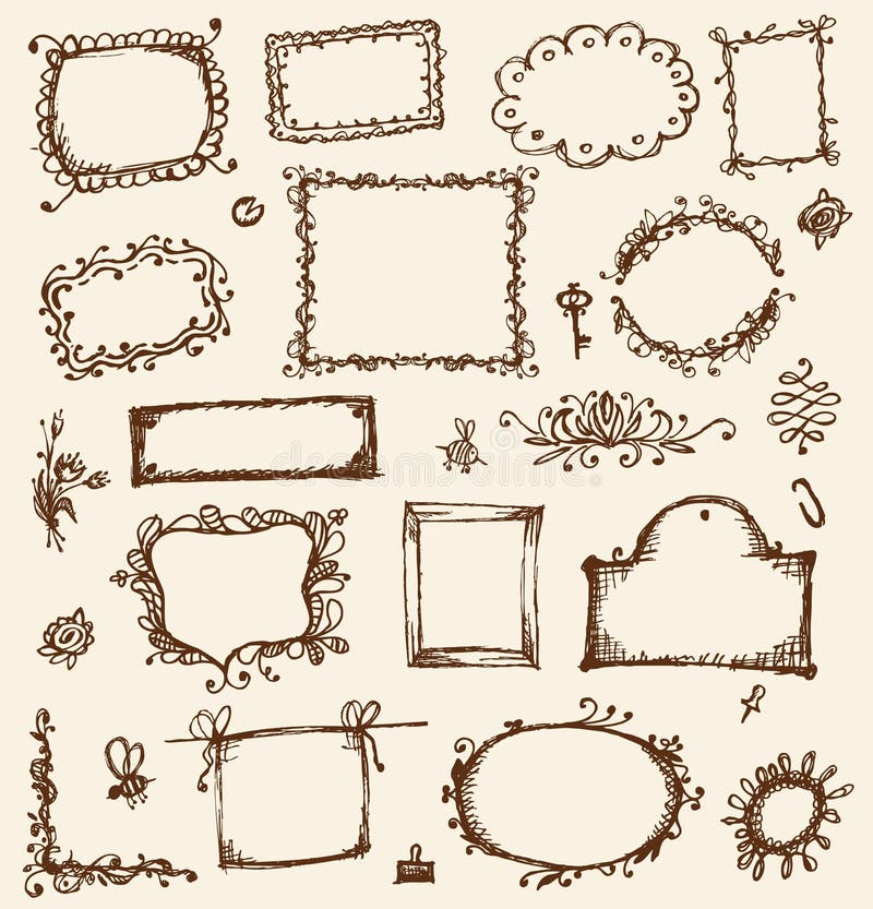 Sketch of Frames, Hand Drawing for Your Design Stock Vector ...