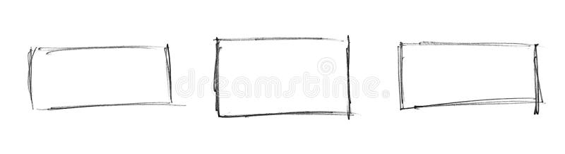 Sketch of 3 Frames Made with Pencil Stock Illustration - Illustration ...
