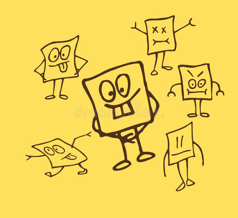 Sketch funny characters stock vector. Illustration of furious - 83159205