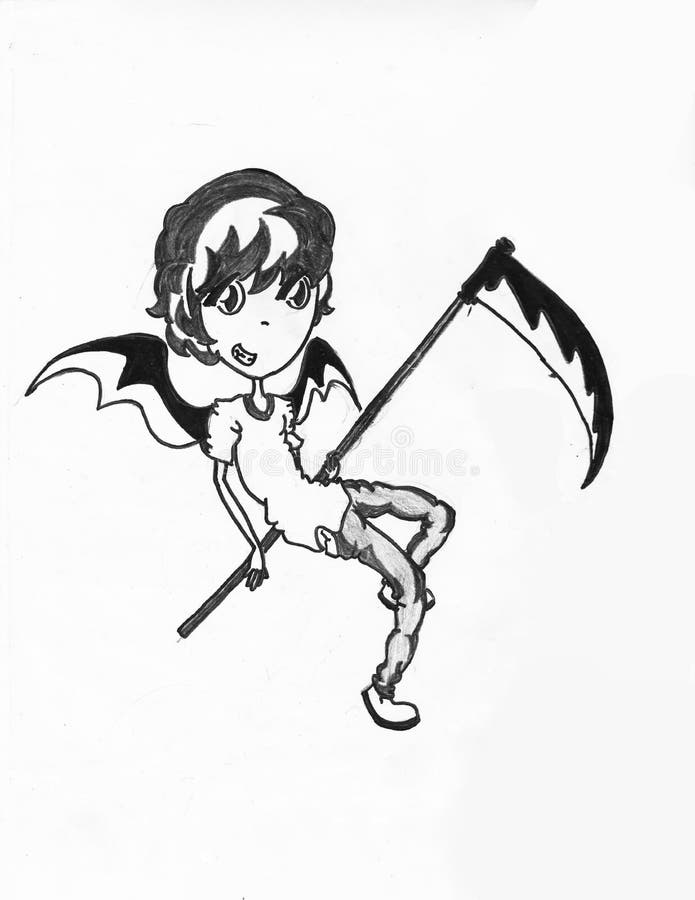 A Sketch of a Good Boy Devil Stock Illustration - Illustration of devil ...
