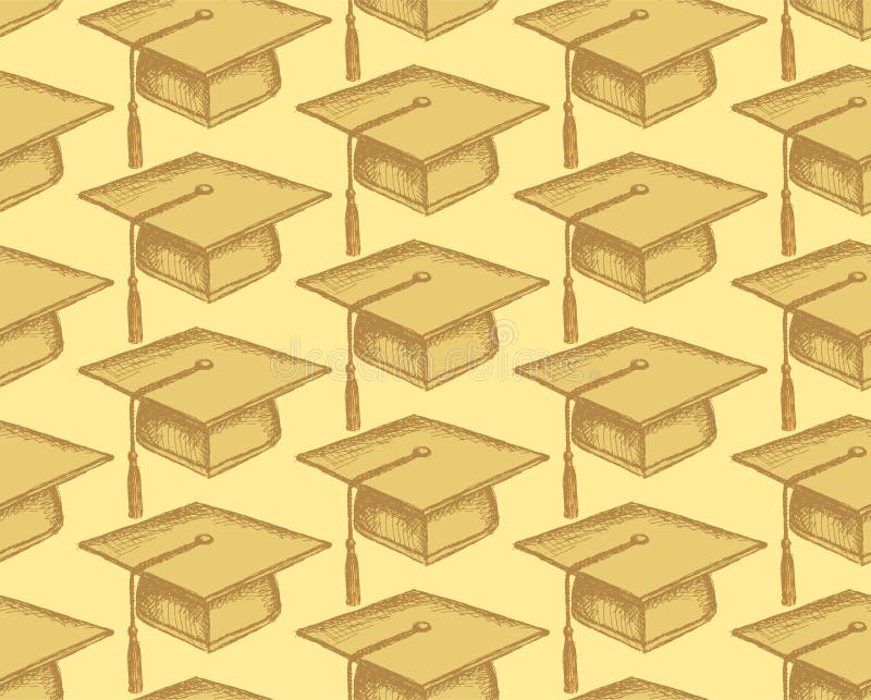 Sketch graduation cap stock illustration. Illustration of color - 43270226