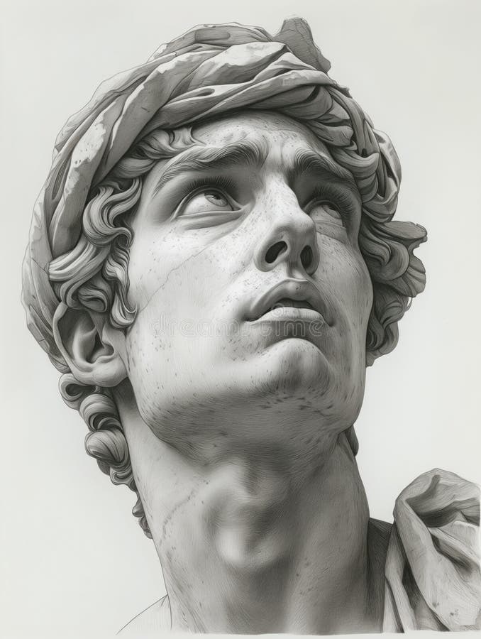 Sketch of a Greek bust stock illustration. Illustration of classic ...