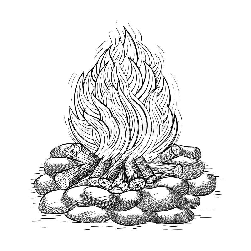 Campfire Sketch Stock Illustrations – 8,430 Campfire Sketch Stock ...