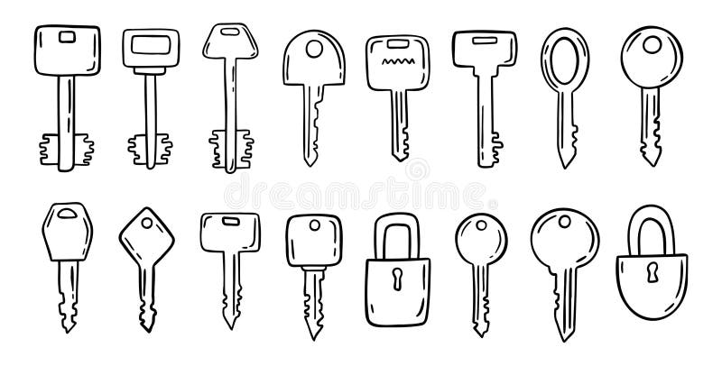 Keys Outline Stock Illustrations – 5,926 Keys Outline Stock ...