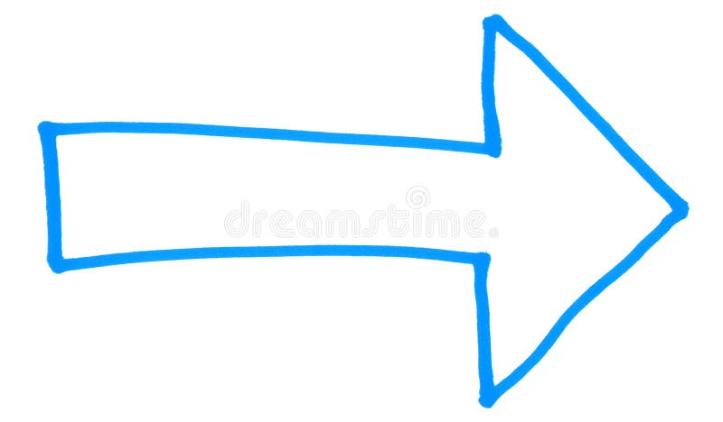 Sketch of Hand Painted Blue Arrow Stock Illustration - Illustration of ...
