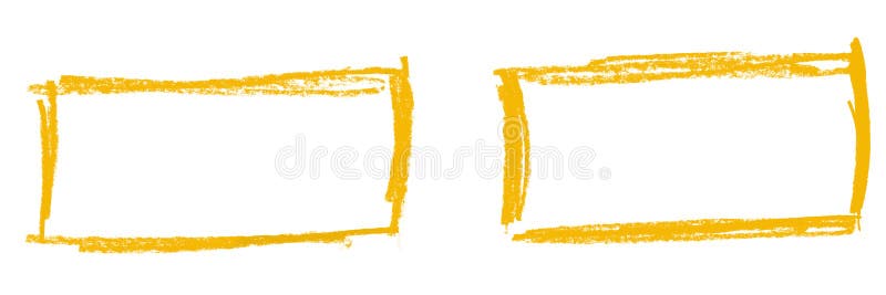 2 Rectangle Frames with Orange Color - Hand Painted Template Stock ...