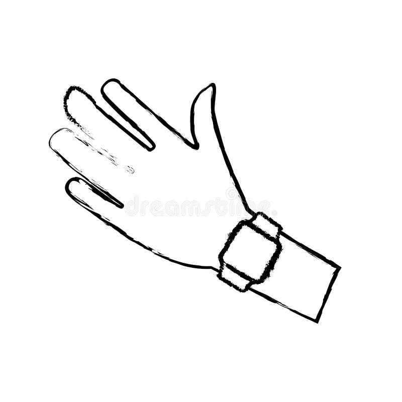 Sketch Smart Watch Wearable Technology Modern Style Stock Illustration ...