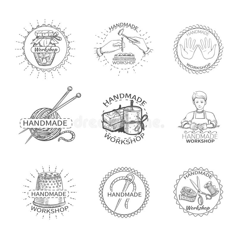 Sketch Handmade Label stock vector. Illustration of emblem - 54319494