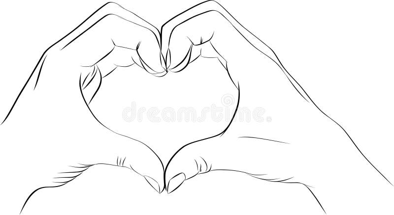 Sketch of Hands Showing Heart Shape Gesture Stock Vector - Illustration ... Sketch of Hands Showing Heart Shape Gesture Stock Vector - Illustration ...