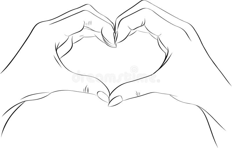 Sketch of Hands Showing Heart Shape Gesture Stock Illustration ... Sketch of Hands Showing Heart Shape Gesture Stock Illustration ...