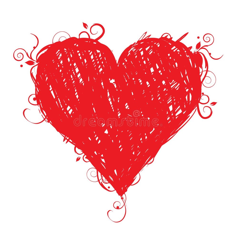 Red Heart Sketch Stock Illustrations – 34,984 Red Heart Sketch Stock ...