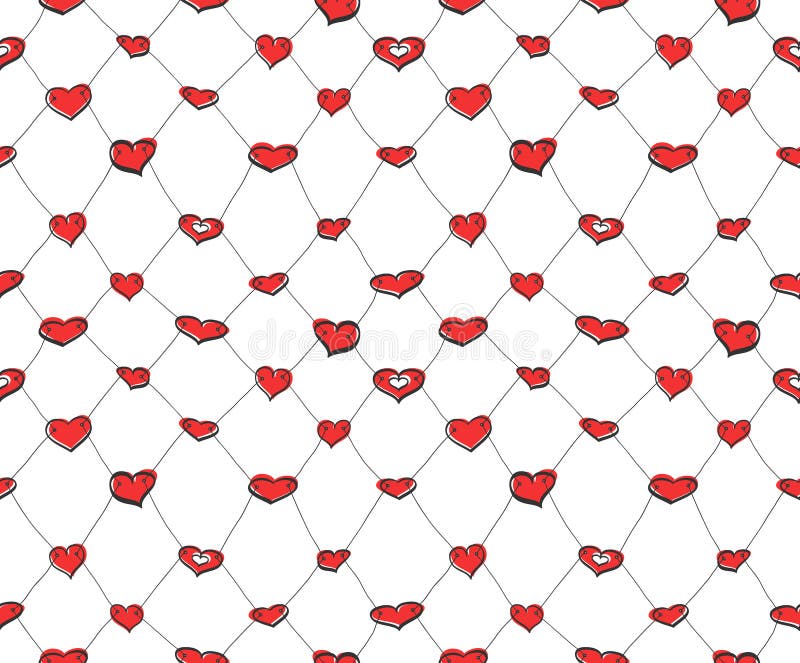 Sketch hearts net stock illustration. Illustration of celebration ...