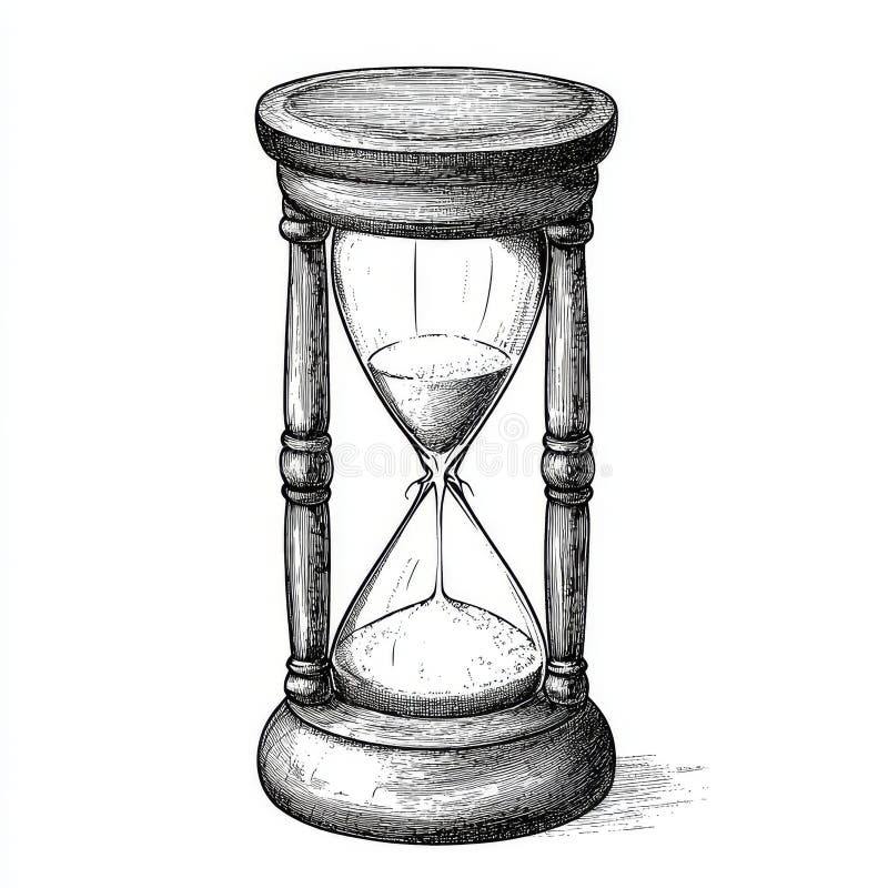 A Sketch of an Hourglass Serves As a Symbol for Time, Reflection, and ...