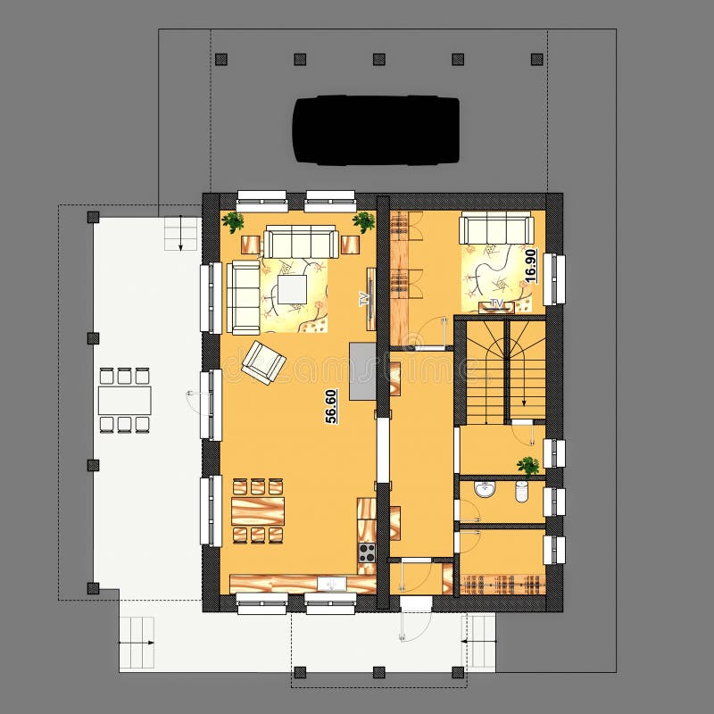 Sketch House Plan stock illustration. Illustration of domestic - 148463467