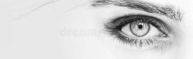 Sketch of a Human Eye with Intricate Shadows and Textures Stock Image ...