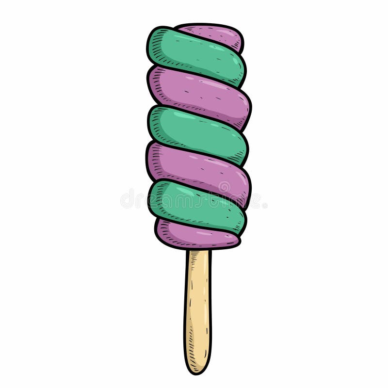 Sketch Ice Pop Popsicle on a Stick Isolated Stock Illustration ...