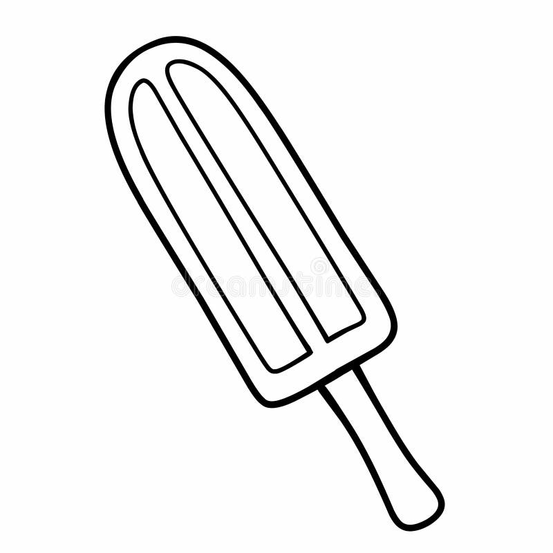 Sketch of Ice Stick Cartoon Isolated on White Stock Illustration ...