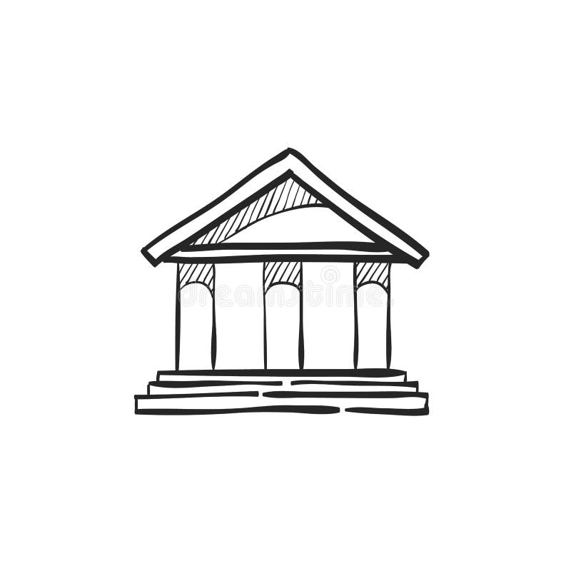 Sketch Icon - Bank Building Stock Vector - Illustration of college ...