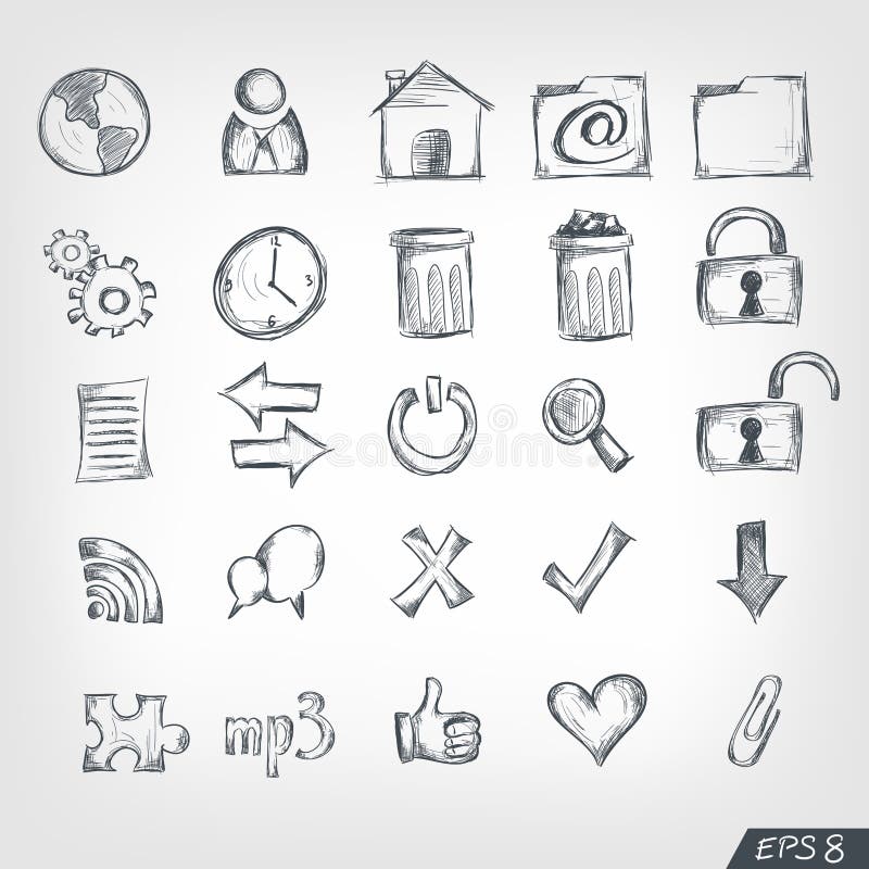 Sketch Icon Set stock vector. Illustration of index, info - 20573892