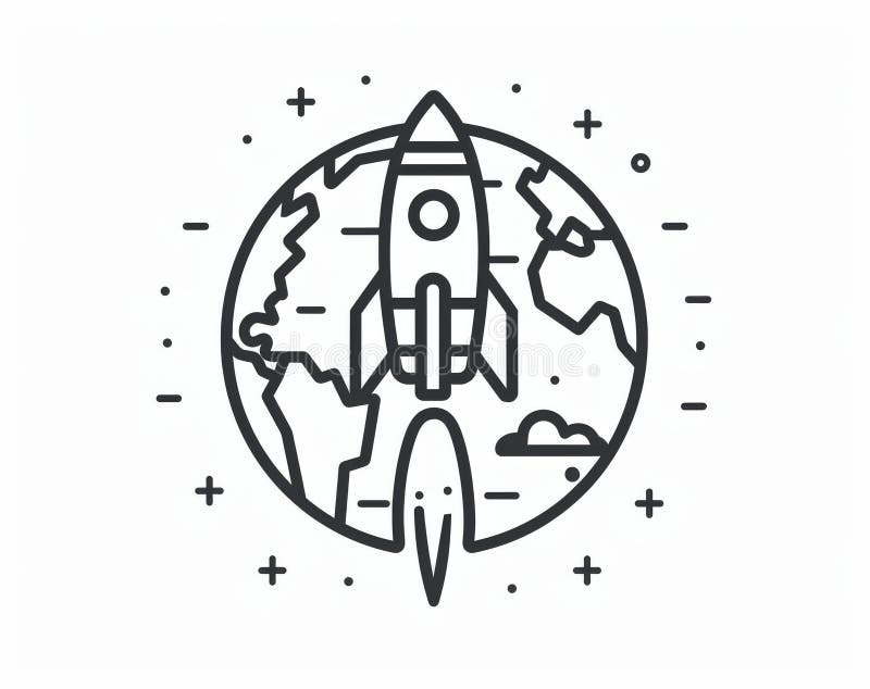 This Sketch Illustrates a Rocket Ship Taking Off from an Outline of ...