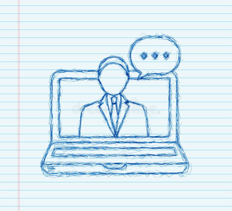 Sketch Illustration with Customer Service. Vector Illustration Stock ...